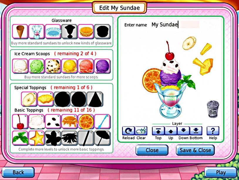 Cindys Sundaes - Match scoops, create sundaes, and enjoy the sweetness