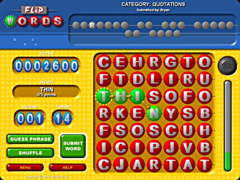 Flip Words - Solve phrases by creating words in this engaging game